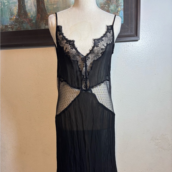 Zara | Intimates & Sleepwear | Zara Black Sheer Lace Chemise | Poshmark